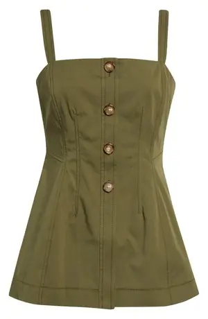 Veronica Beard Kariselle Button-front Top - Army