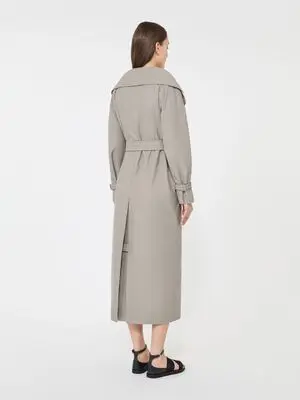 Max Mara Long Water-repellent Cotton Twill Trench Coat