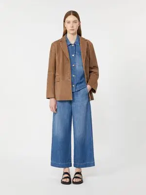Max Mara Cotton And Linen Denim Jacket - Navy