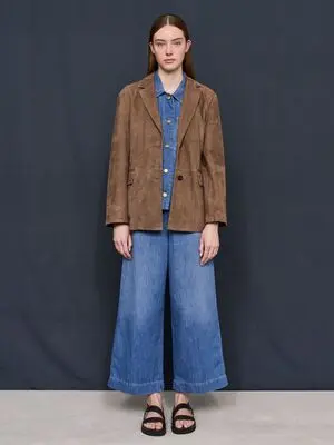 Max Mara Cotton And Linen Denim Jacket - Navy