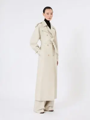 Max Mara Pure Linen Drill Duster Coat - Sand