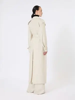Max Mara Pure Linen Drill Duster Coat - Sand