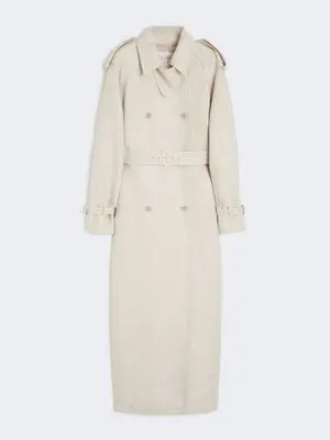 Max Mara Pure Linen Drill Duster Coat - Sand