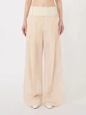 Max Mara Wide-leg Cotton Voile Trousers - Ecru