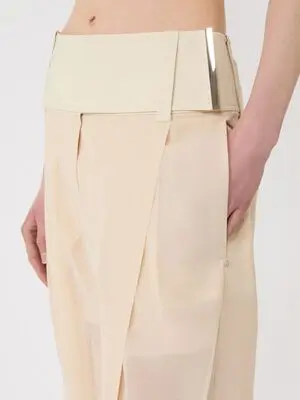 Max Mara Wide-leg Cotton Voile Trousers - Ecru