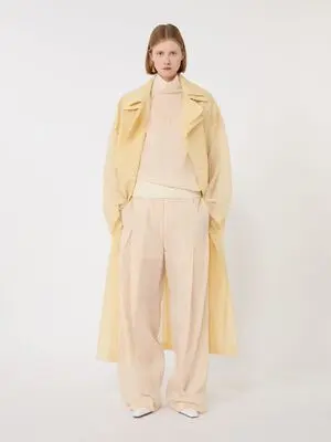 Max Mara Wide-leg Cotton Voile Trousers - Ecru