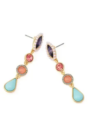Kurt Geiger Faux Pearl And Crystal Drop Earrings