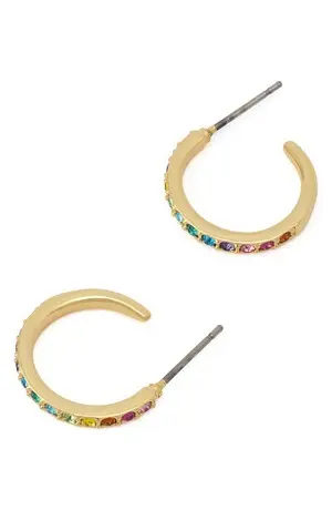 Kurt Geiger Small Pavé Huggie Hoop Earrings - Gold/multi