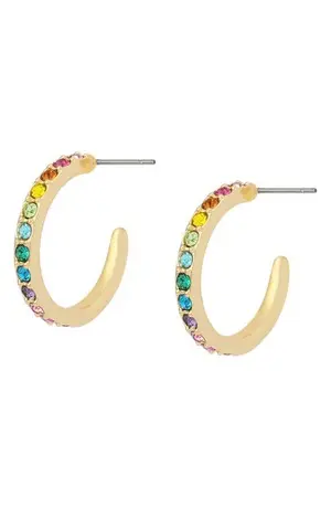 Kurt Geiger Small Pavé Huggie Hoop Earrings - Gold/multi