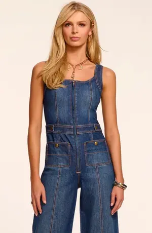 Ramy Brook Janet Cotton-blend Denim Jumpsuit