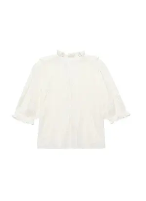 Mint Velvet Cotton Ruffle Blouse - Ivory