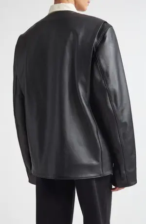 TOTEME Minimal Leather Biker Jacket - Black