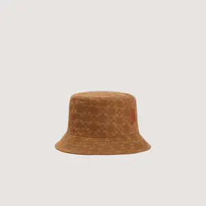 Sandro Jacquard Denim Bucket Hat With Logo Patch