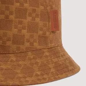 Sandro Jacquard Denim Bucket Hat With Logo Patch