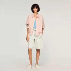 Sandro Cotton-linen Zip-up Jacket