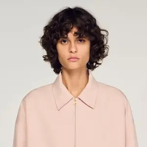 Sandro Cotton-linen Zip-up Jacket