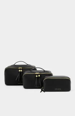 KATIE LOXTON Soho Large Makeup Bag - Black