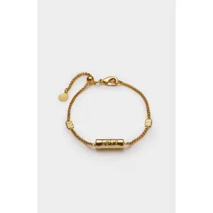 KATIE LOXTON Love Language Bracelet With Engraved Pendant - Gold