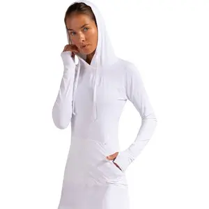 BLOQUV Hoodie Dress Relaxed - White