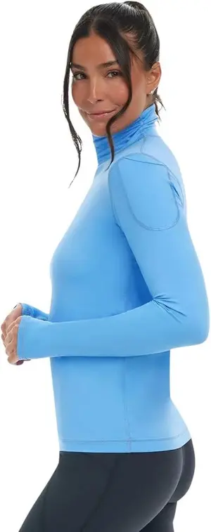 BLOQUV Long Sleeve Uv Protection Turtleneck Shirt - Indigo