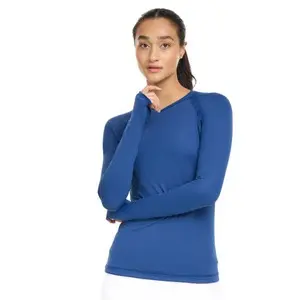 BLOQUV Active V-neck Sun Shirt - Navy