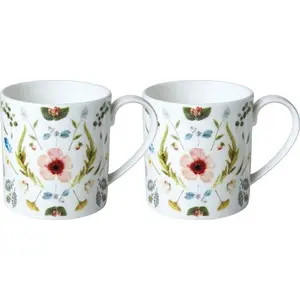 TWIG NEW YORK Scandinavian Floral Set Of Two Mugs - Multi