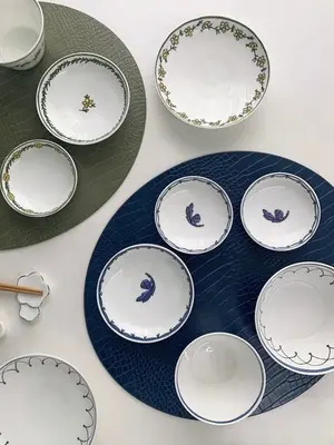 Twig New York Heritage Blue Bird Assorted Set Of 3 Canape Dishes