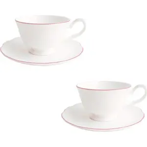 TWIG NEW YORK Amelie Set Of 2 Espresso Cups & Saucers - Roseate