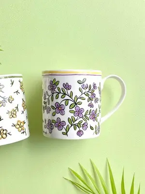 TWIG NEW YORK Heritage Forget Me Not Blooming Mug