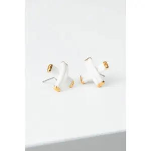 NOONDAY Porcelain Criss-cross Stud Earrings - Gold