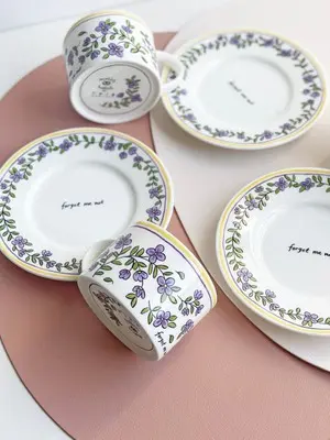 TWIG NEW YORK Heritage Forget Me Not Cup And Saucer