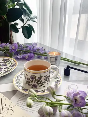 TWIG NEW YORK Heritage Forget Me Not Cup And Saucer