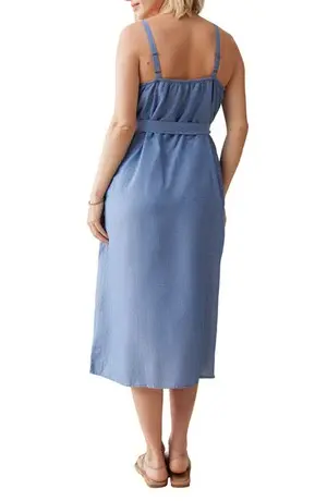 Ingrid & Isabel® Ingrid & Isabel Sleeveless Maternity Shirtdress With V-neck And Belted Waist