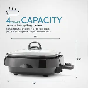 AROMA Housewares Asp-218b Grillet 4qt
