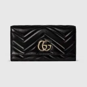 Gucci Gg Marmont Continental Wallet Leather - Black