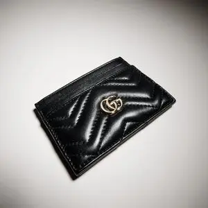 Gucci Gg Marmont Card Case Leather - Black