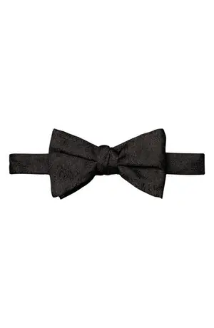 Eton Paisley Silk Bow Tie - Black