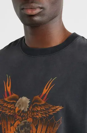 PACSUN Eagle Skull Cotton Graphic T-shirt