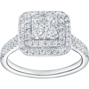 LUVMYJEWELRY 1.25 Ct 14k Gold Cushion Halo Diamond Ring - 14k White Gold