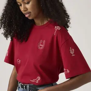 LEVI'S Graphic Embroidered T-shirt - Rhythmic Red