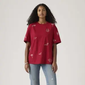LEVI'S Graphic Embroidered T-shirt - Rhythmic Red
