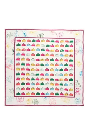 Echo Luggage Silk Square Scarf - White Multi