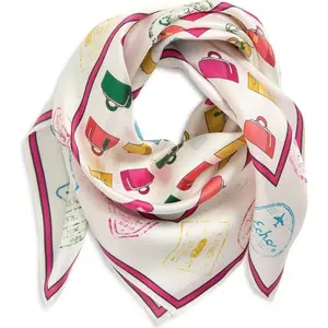 Echo Luggage Silk Square Scarf - White Multi