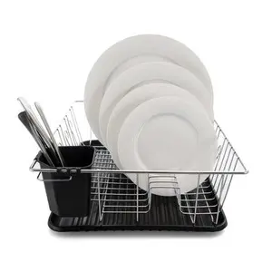 MEGACHEF 16 Inch Chrome Plated And Plastic Counter Top Drying Dish Rack