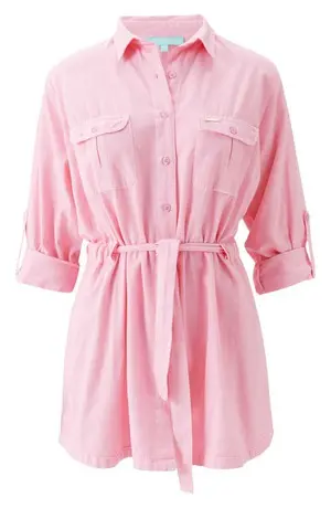 Melissa Odabash Lacey Cotton-linen Blend Minidress