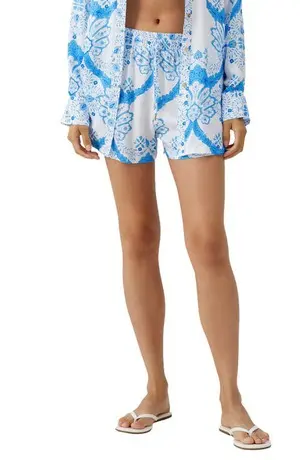 Melissa Odabash Annie Floral Print Cover-up Shorts