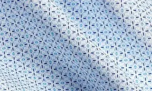 David Donahue Regular Fit Geometric Print Cotton Dress Shirt