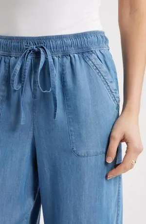 Caslon Ankle Drawstring Utility Pants - Medium Wash