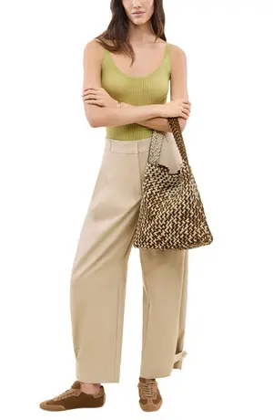 NAGHEDI Medium Nomad Double Weave Hobo Bag - Carmel