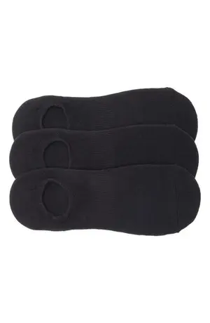 Nordstrom Everyday No-show Socks Pack Of 3 - Black